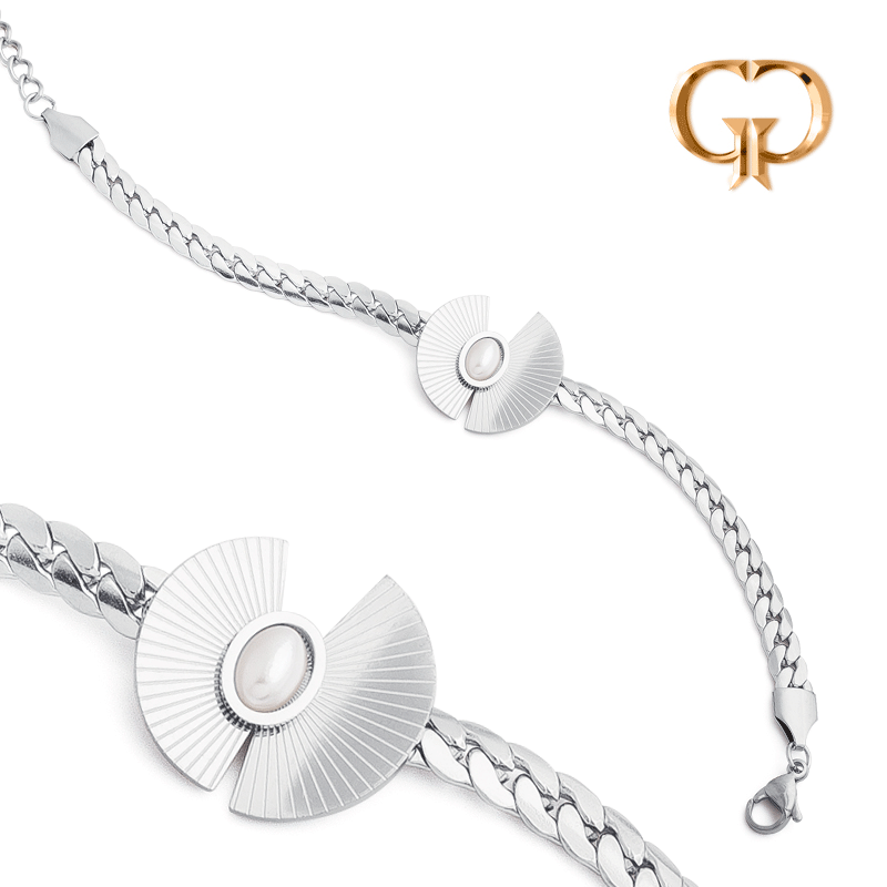 J1040 - CADENA ACERO LARGA 60CM DIJE ARGOLLAS AMOR ETERNO, ZIRCON