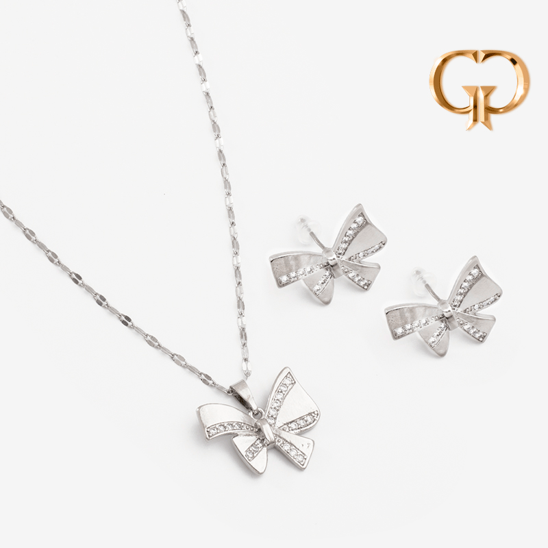 J100-18 - JUEGO OSO AZUL EN MICROZIRCONES CADENA 2 VUELTAS MURANOS Y ...