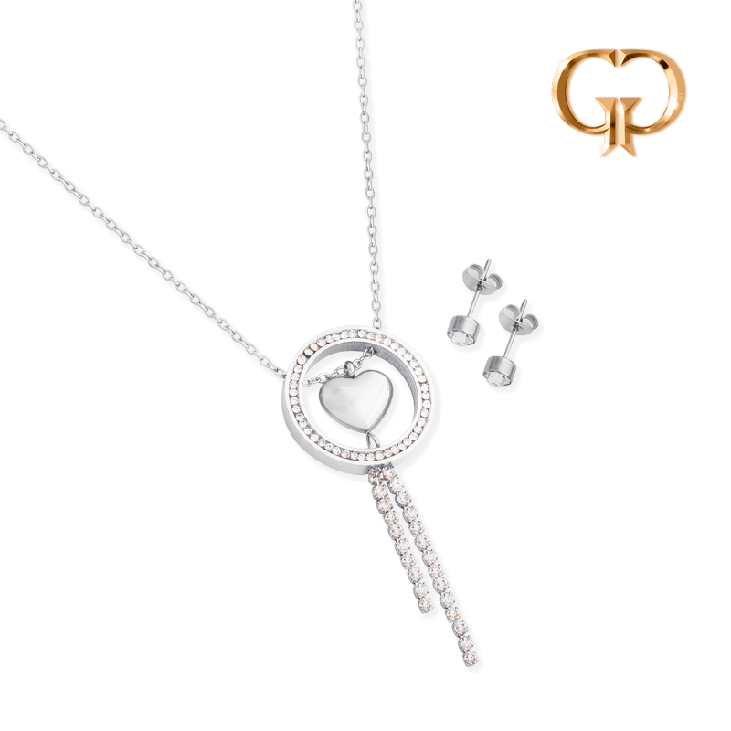 J1044 - CADENA ACERO LARGA 60CM DIJE OSO MOVIBLE